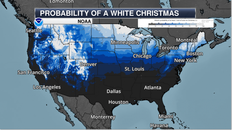 New White Christmas Historical Probabilities – Weather Outlook For ...